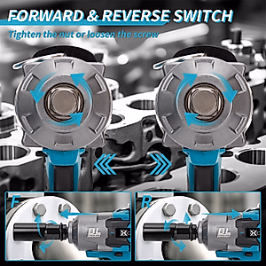 Canbrake 2000Nm(1500ft-lbs) Cordless Impact Wrench,3/4 inch High Torque Brushless Impact Gun, 5500RPM Power Battery Impact Wrench w/ 2 x 4.0Ah Battery, Fast Charger for Heavy Duty Truck Mower