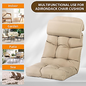 MABOZOO Adirondack Chair Cushions with Adjustable Head Pillow,Waterproof & UV-Proof High Back Patio Chair Cushions,Patio Furniture Pads Seat Cushion Mat for Indoor Outdoor