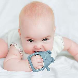 Eascrozn Baby Teething Toys for Infants 3+ Months Set of 3, Easy to Hold Silicone Teething Mitten with Soft Textures for Sensory Exploration and Teething Pain Relief, Baby Chew Toys for Sucking Needs