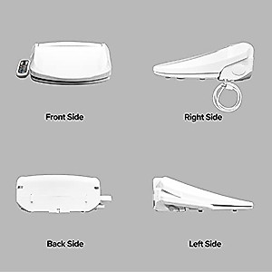 SmartBidet SB-2000 Bidet Seat for Elongated Toilets - Electronic Heated Toilet Seat with Warm Air Dryer and Temperature Controlled Wash Functions (White)