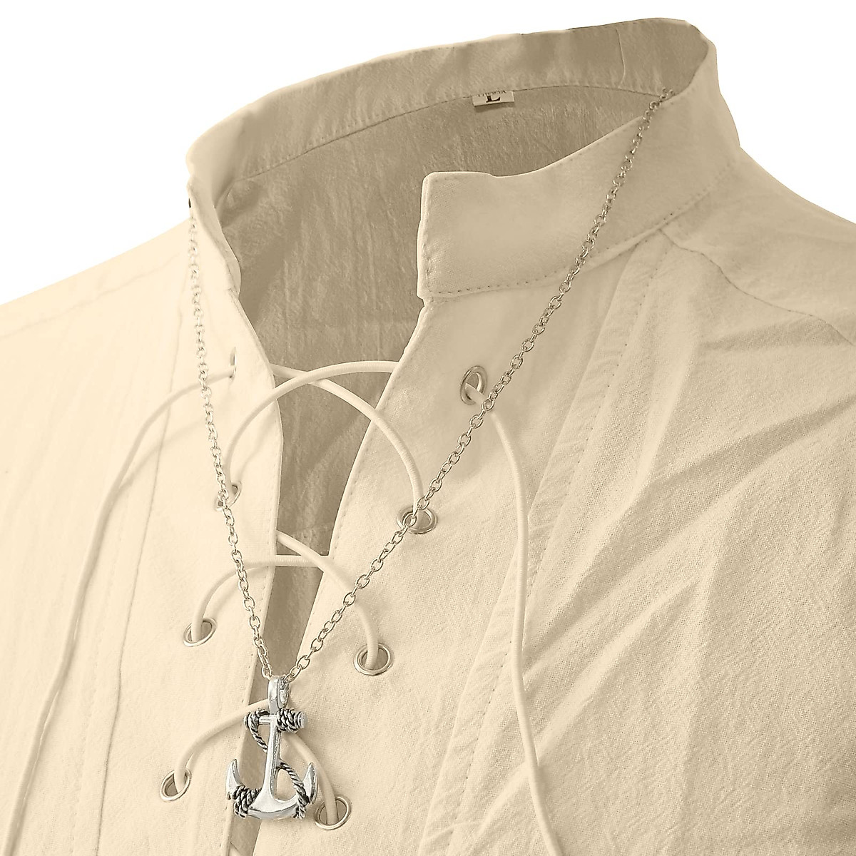 ATTBEA Mens Pirate Renaissance Costume Pirate Shirt Sleeveless Medieval Viking Gothic Celtic Pirate Vest for Men Halloween Costume