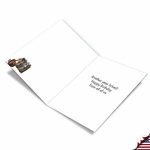 NobleWorks - Jumbo Birthday Greeting Card (8.5 x 11 Inch) - Cartoon Humor, Notecard with Envelope - Cat Question J3674BDG-US