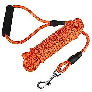 Vivifying Long Dog Leash, 20FT Floating Dog Training Leash, Lightweight Dog Check Cord Rope Leash with Comfortable Handle for Outside, Hiking, Swimming, Beach and Lake