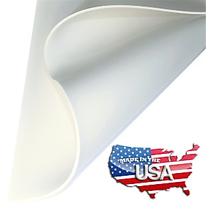 White Silicone Rubber Sheet, 60A Duro, 1/16 x 9 x 12 Inch, Food Grade, Made in the USA, No Adhesive Backing, High Temp Heavy Duty for Gaskets DIY Food Covers Lids Sealing Material Pads Oven Protection