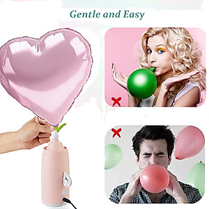 Electric Magic Balloon Pump, Electric Air Inflator Party Air Blower Pump with 1 Nozzle 1 Balloon Cutter and 10 Pcs Long Balloons,Great for Twisty Curly Balloon, Foil Balloons (Pink)