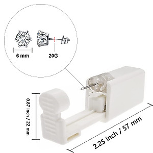 TC-SMAR 4 Pack Disposable Ear Piercing Gun Kit With Built-in transparent Cubic Zirconia Ear Studs