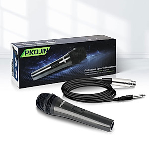 PKOJIN Dynamic Karaoke Microphone for Singing, Vocal Wired Microphone for Karaoke, Handheld Mic with 10 Ft Cable, Mics for Speaker with ON/Off Switch
