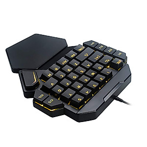 fasient Keyboard, Black Driver-Free One-Handed 35 Keys with Macro Definition Function Portable Gaming Keyboard, for Win 2000/Win XP/Win ME/Vista/Win7/Win8/WIN10