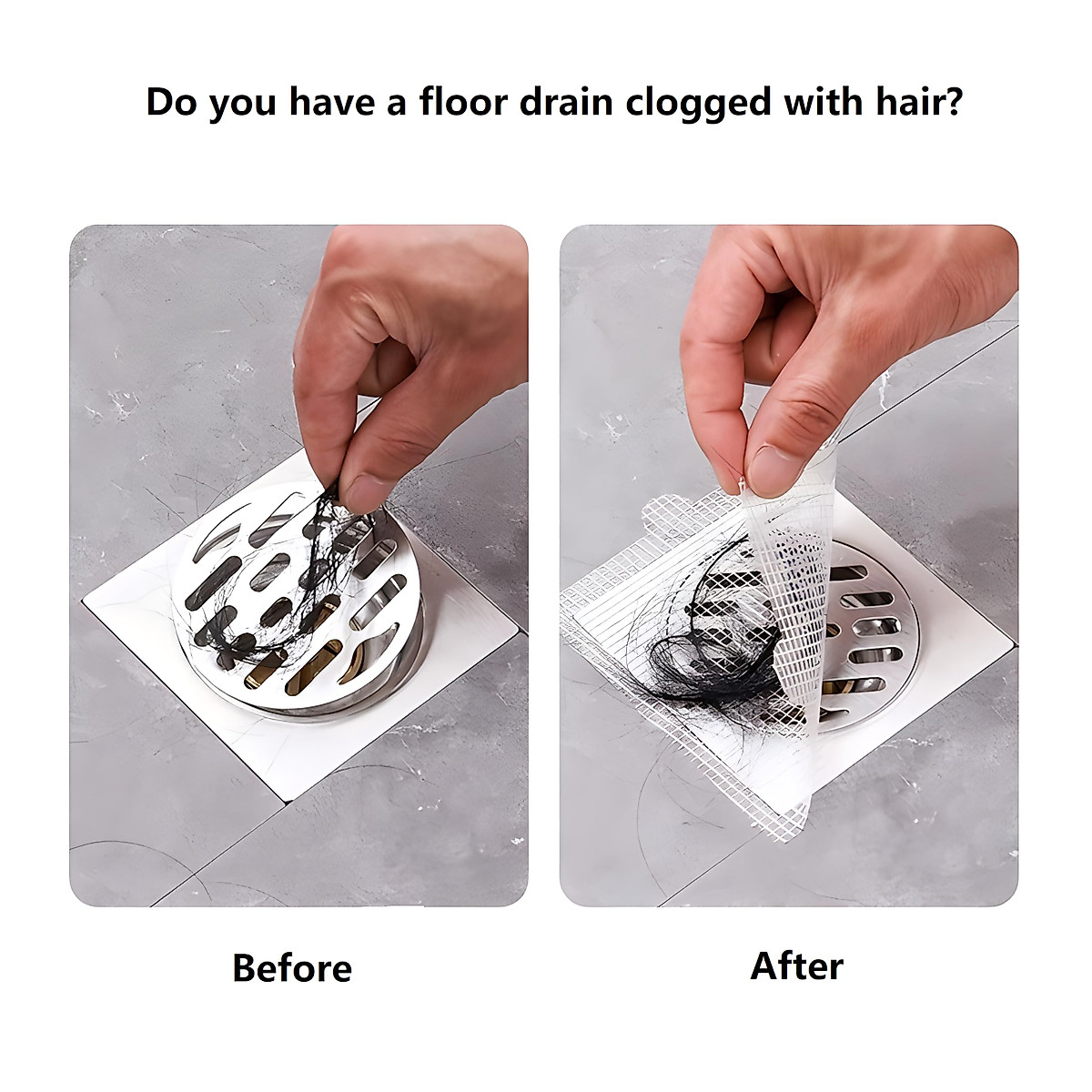 Disposable Shower Drain Hair Catcher 4.3'' Mesh Stickers, Bathroom, Laundry, Bathtub, Kitchen, Sink, for Human and Pet Hair Not Rot Anti-Blockage (20)