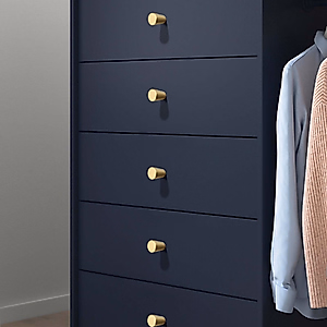 Gold Cabinet Knobs, Brass Double Hole Extended Handle, for Kitchen Cupboard Doors, Closet, Dresser Drawer (Color : Single hole c)