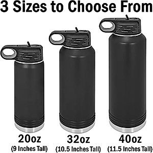 LaserGram 32oz Double Wall Flip Top Water Bottle With Straw, Soccer Ball, Personalized Engraving Included (Dark Purple)