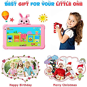 TOPELOTEK Kids Tablet Android Tablet for Kids 7 inch WiFi Toddler Tablet 32GB Quad Core Kids Tablets Support Bluetooth Camera Support Netflix YouTube Parental Control 4000mAh Boys Girls (Pink)