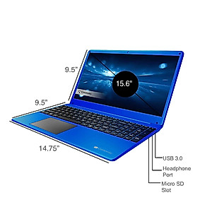 Gateway 15.6" FHD Ultra Slim Laptop, Core i3-1115G4 up to 4.1GHz, 4GB RAM, 128GB eMMC, WiFi, Bluetooth, Hugo Tech Mart, Dale Blue (Renewed)