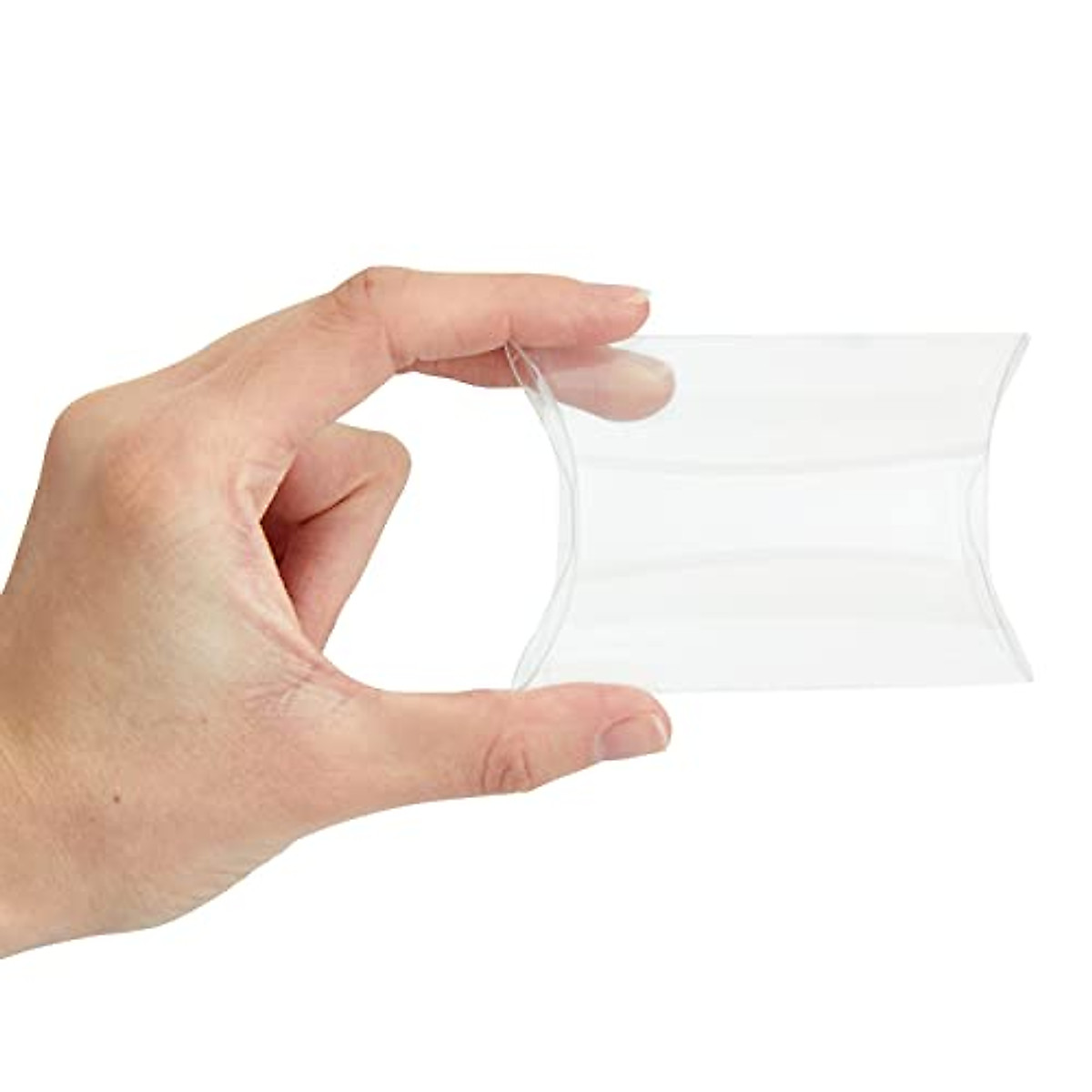 Stockroom Plus Small Clear Plastic Pillow Boxes for Candy, Party Favors (2.75" x 2.5", 100 Pack)