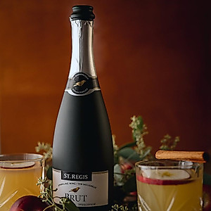 ST. REGIS Non-Alc Brut Champagne 25.4 Fl Oz (1 Pack) - Low Calorie & Low Sugar - Golden Yellow Fruity and Citrus Rich Flavor from North of Spain Vineyards - Paleo Diet