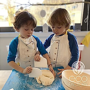 ECO FACTORY Professional Bread Proofing Basket Set of 2-9 inch Round Baskets - Sourdough Bread Making Kit - 100% Natural Indonesian Rattan - Stainless Steel Accessories - Designed in Switzerland