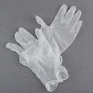 Lurrose 1 Box Rubber Gloves Transparent Handwear Mitten Tattoo Gloves for Home Nail Beauty Food Kitchen Cooking Cleaning