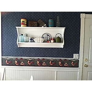 Plate Rack Wall Shelf Country Wood Display Plate and Bowl Rack Primitive Shelf