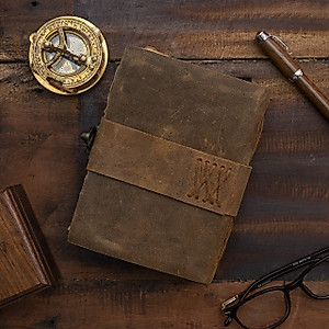 NomadCraftsCo. Vintage Leather Journal - Lock Closure, Book of Shadows Journal, Grimoire Journal, Witch Journal, Vintage Journal 240 pages Antique Deckle Edge Paper