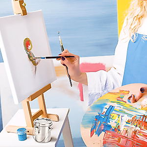 Leopacat Paint Brush Washing Bucket, Steel Leak Proof Washer Artist Cleaning Airtight Bucket with Removable Filter Screen Double Dipper Container for Student Painter Acrylic Oil Watercolor Painting