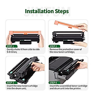 JINTUM TN760 Compatible Toner Cartridge Replacement for Brother TN760 TN-760 TN730 TN-730 High Yield Black for MFC-l2710DW MFC-L2750DW HL-L2350DW DCP-L2550DW HL-L2395DW HL-L2370DW HL-L2390DW (2 Pack)