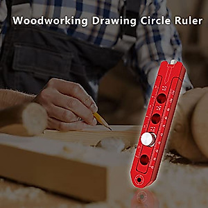CDIYTOOL Adjustable Aluminum Alloy Woodworking Marking Gauge Compass Scriber Round Drawing Circle Ruler Adjustable Precision Drawing Supplies Measurement Tools