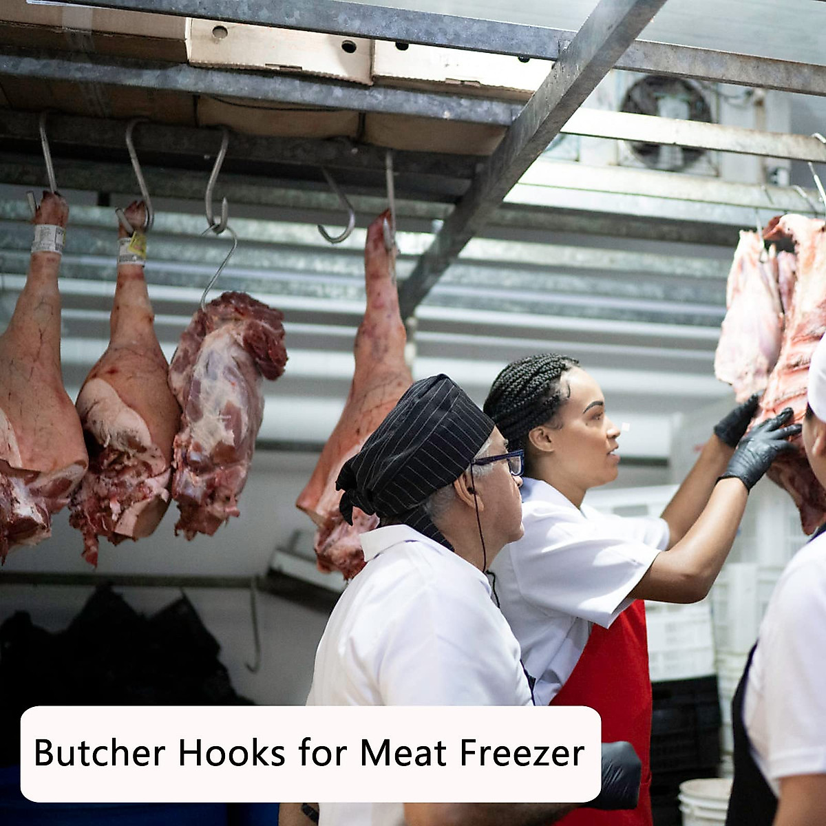 8 Inch Meat Hooks 5PCS, Butcher Hooks Stainless Steel (10MM Diameter), Meat Processing Hooks, S-Shaped Hook for Hanging Bacon, Hunting Smoking Ribs, Drying, Grillling BBQ For Kitchen, Slaughterhouse