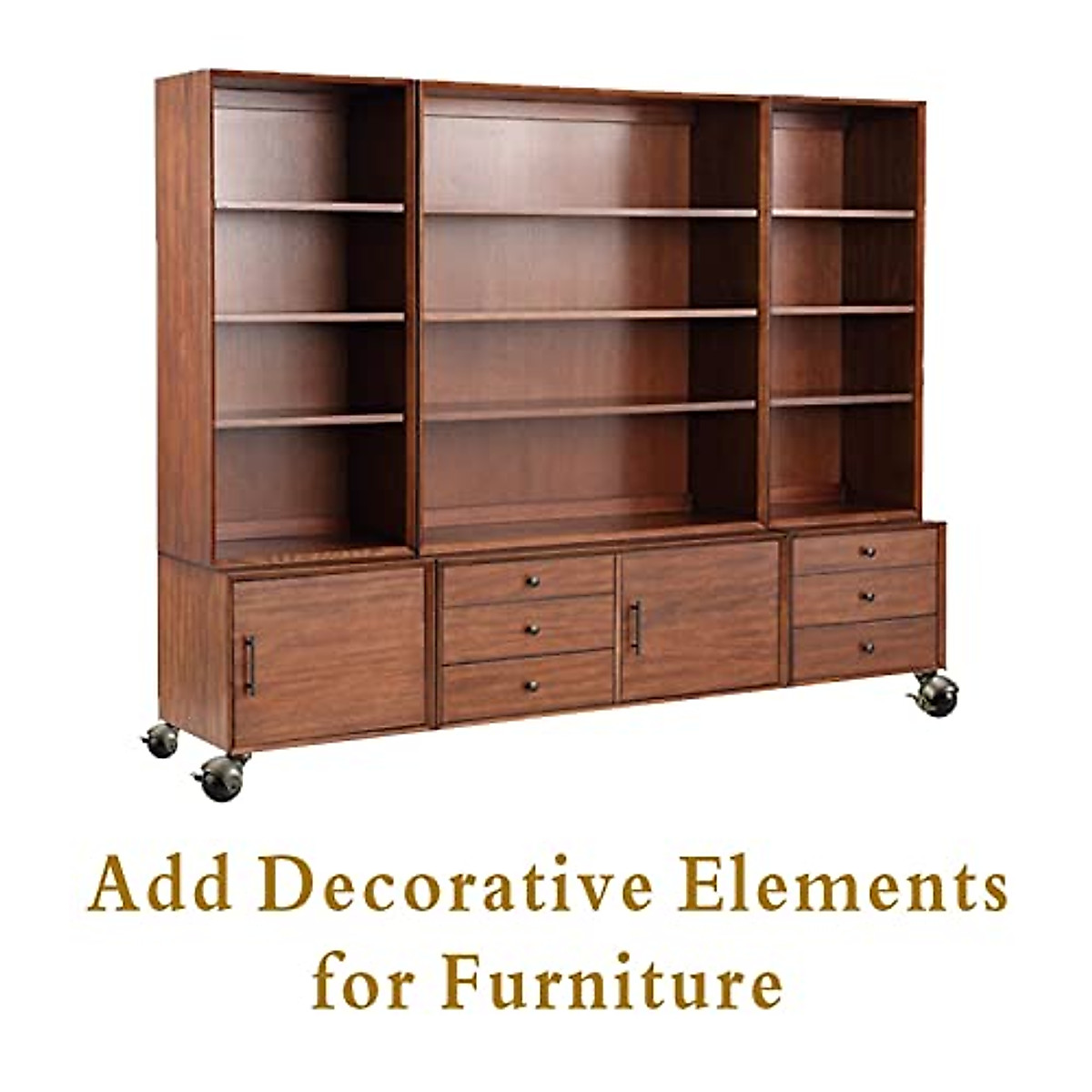 JGJC Casters Set of 4, Antique Brass Casters with Brake, 2 Inch Ball Castor Wheels for Furniture Casters Vintage Wheels Heavy Duty, Table Caster with 360 Degree Swivel Top Plate