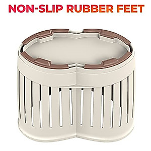 Mueller Kitchen Utensil Holder, Heavy Duty Flatware Drying Basket with Two Compartments, Non-Slip Base and Removable Divider for Easy Cleaning, European Made Countertop Drying Rack, Beige