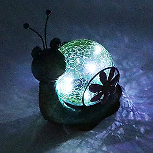 MUMTOP Solar Lantern Outdoor Waterproof LED Solar Lights Snail Decorative Tabletop Lanterns for Patio Garden Table Decor