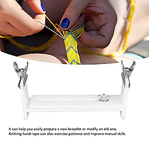 CHICIRIS Bracelet Jig, Plastic Bracelet Maker Adjustable Length Paracord Jig U Shape Bracelet Making Holder with Clamp for Wristband DIY Hand Knitting Braiding Twisting Crafting