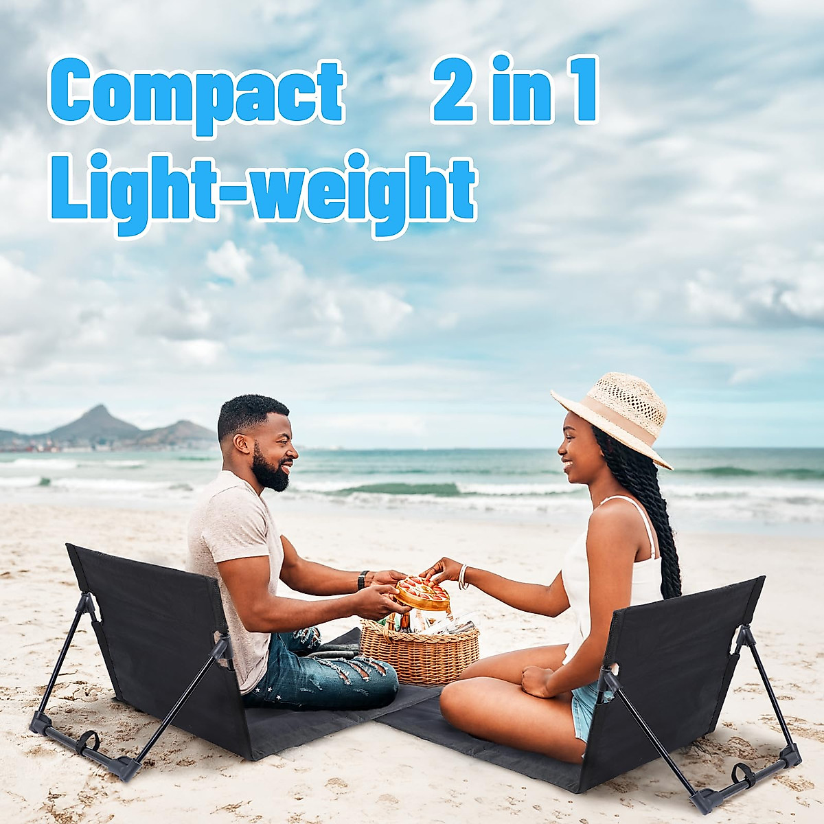 Portable Beach Mat Lounge Chair, Folding Lounge Chairs for Adults, Ideal Tanning Mat for Sunbathing, Beach Lounger for Patio Lightweight Camping Chairs