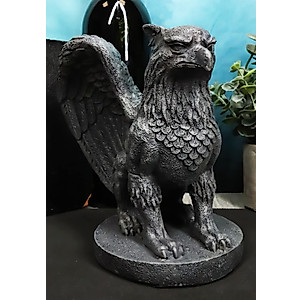Ebros Gift Mythical Winged Griffon Griffin Eagle Lion Gargoyle Statue Faux Stone Resin Home Decor Figurine 6.75" Tall Gothic Sculptures Statues and Figurines Might and Magic Heroes and Royalty Symbol