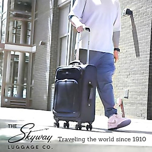 Skyway Epic Softside Large Checked Luggage - Lightweight Suitcase with Wheels | TSA Approved Travel Bag | Spinner Suitcase | Large Luggage Set with Telescoping Handle, 28 inch, Surf Blue