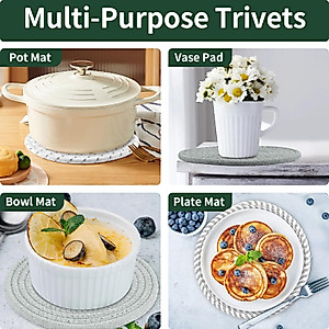 Trivets for Hot Dishes, 7 Inch Trivets for Hot Pots and Pans, 4 Pack Hot Pots and Pans Pad, Pot Holders for Cooking and Baking, Potholders Set Kitchen Essentials for New Home