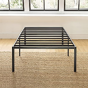 Best Price -Mattress 18 Inch Metal Platform Bed, Heavy Duty Steel Slats, No Box Spring Needed, Easy Assembly, Black, Twin