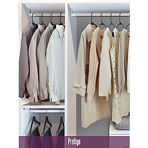 Pretigo 50 Pack Black Plastic Hangers Bulk | 50 100 Pack Available | Clothes Hangers Plastic, Black Hangers Plastic, Lightweight Plastic Hanger as Closet Hangers, Clothing Hangers - Hangers 50 Pack