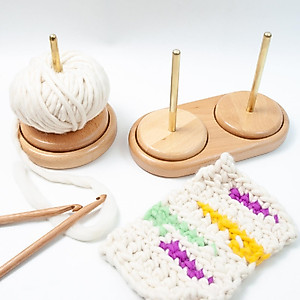 FantasyDay Wood Yarn Holder with Twirling Mechanism Classic, Wooden Spinning Yarn & Thread Holder, Knitting Embroidery, Craft & Sewing Supplies (A014)