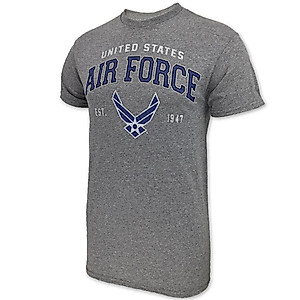 Armed Forces Gear US Air Force Wings Est. 1947 Faded Short-Sleeve T-Shirt - Licensed United States Air Force Shirts for Men (Gray, Small)