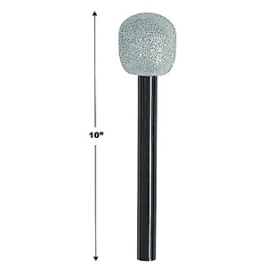 Glittered Microphone (silver & black) Party Accessory (1 count) (1/Pkg)