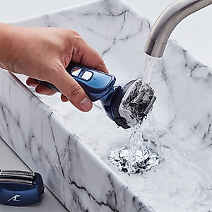 Panasonic Arc4 Electric Razor for Men 4Blade Electric Shaver with Popup Trimmer Rechargeable Wet Dry Foil Shaver, Blue, 1 Count