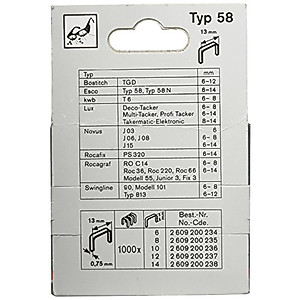 Bosch 2609200235 Fine Wire Staple 8x13mm 1000 Pcs