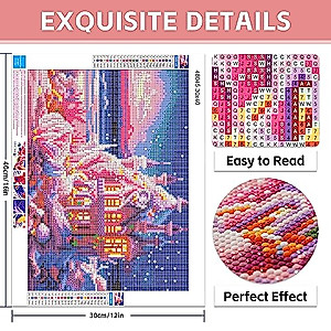 Buewutiry Beach Castle Diamond Painting Kits for Adults Beginner, 16x12 Inch 5D Diamond Art Kits for Adults, DIY Full Drill Diamond Art Craft for Home Wall Art Decor