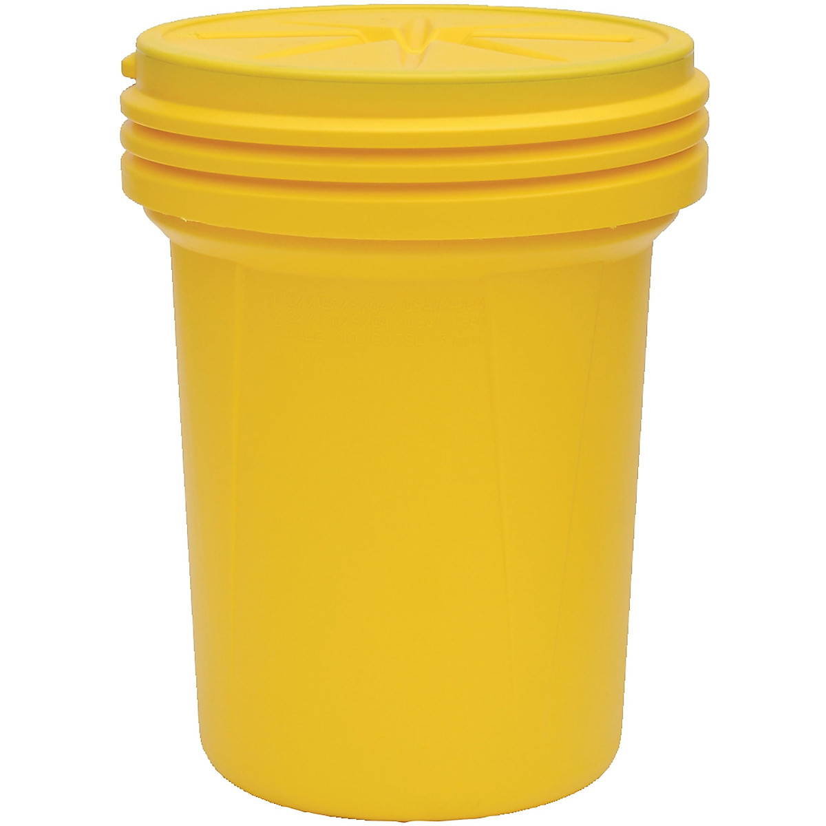 Eagle 30 Gallon Plastic Drum with Lid, Screw-On Lid, 28.3"x22.5", Lab Pack Drum Made of Durable, Lightweight HDPE, Withstands Weather and Chemicals, Made in USA, Yellow, 1600SL