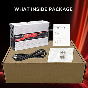 WAOUKS 29.4V 5A Charger DC 29.4Volt 5Amp Li-ion Battery Charger Output XLR Connector Use for 7S 24V Lithium Battery Pack with Cooling Fan