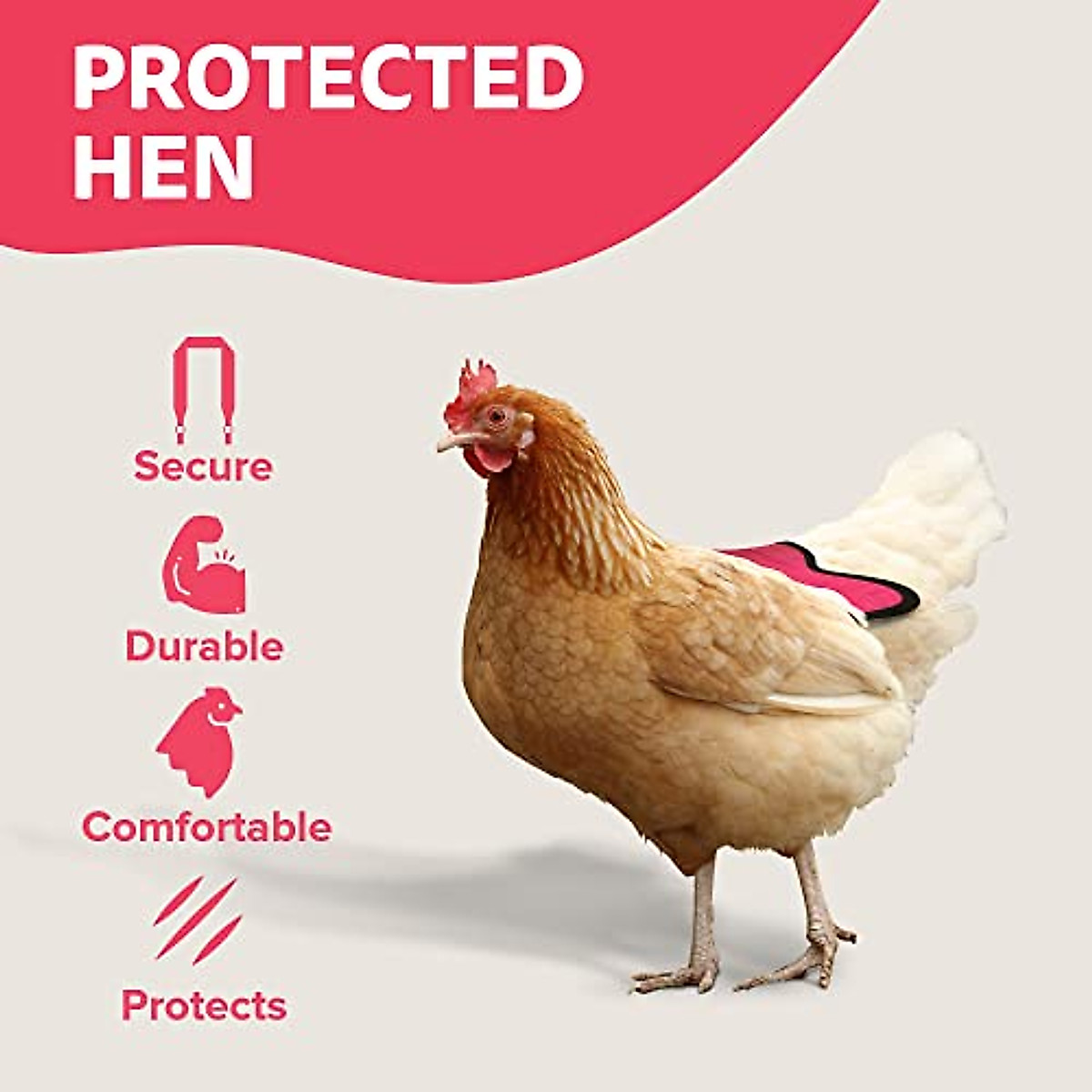 Hen Saver Hen Apron/Saddle, Single Strap, X-Large, Awareness Pink