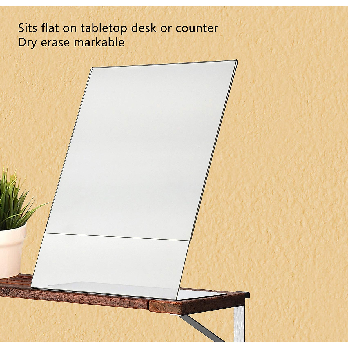 20 Pack Acrylic Sign Holder for 8.5" x 11" Literature Clear Slanted Plexiglass Countertop Graphic Image Side Load Display for Retail Stores Hotels Offices and Restaurants by Marketing Holders