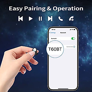 SoundMAGIC T60BT True Wireless Earphones in Ear Bluetooth Headphones with Microphone HiFi Stereo Sports Earbuds Waterproof Black