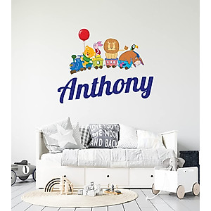 Teddy Bear and Pooh Friends Custom Name Wall Decal - Personalized Nursery Name -Wall Decal for Nursery Decoration playroom Decoration (Wide 20"x16" Height Inches)