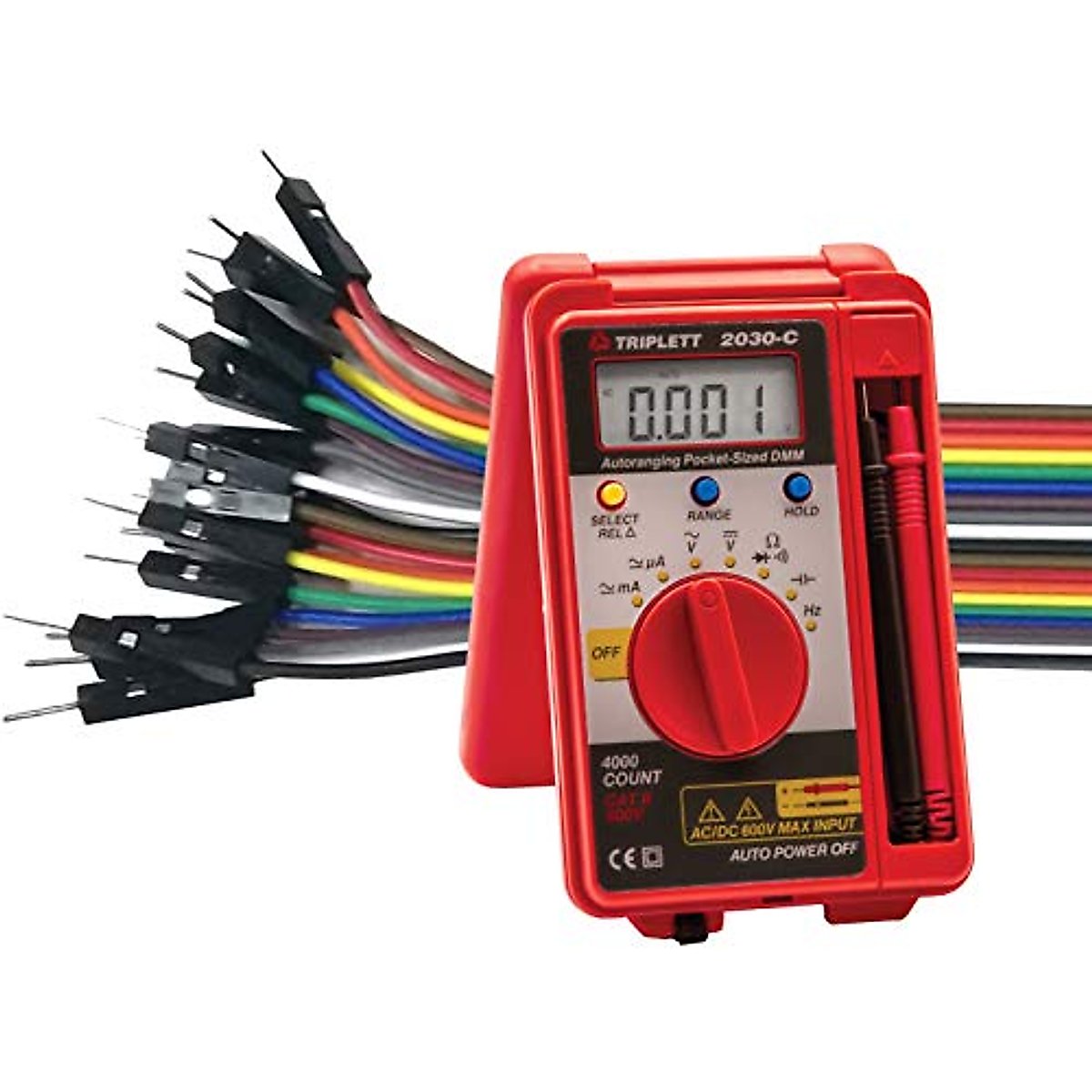 Triplett Pocket-Sized CAT II 4000 Count Digital Multimeter - AC/DC Voltage, AC/DC Current, Resistance, Frequency, Capacitance, Continuity, and Diode Check (2030)